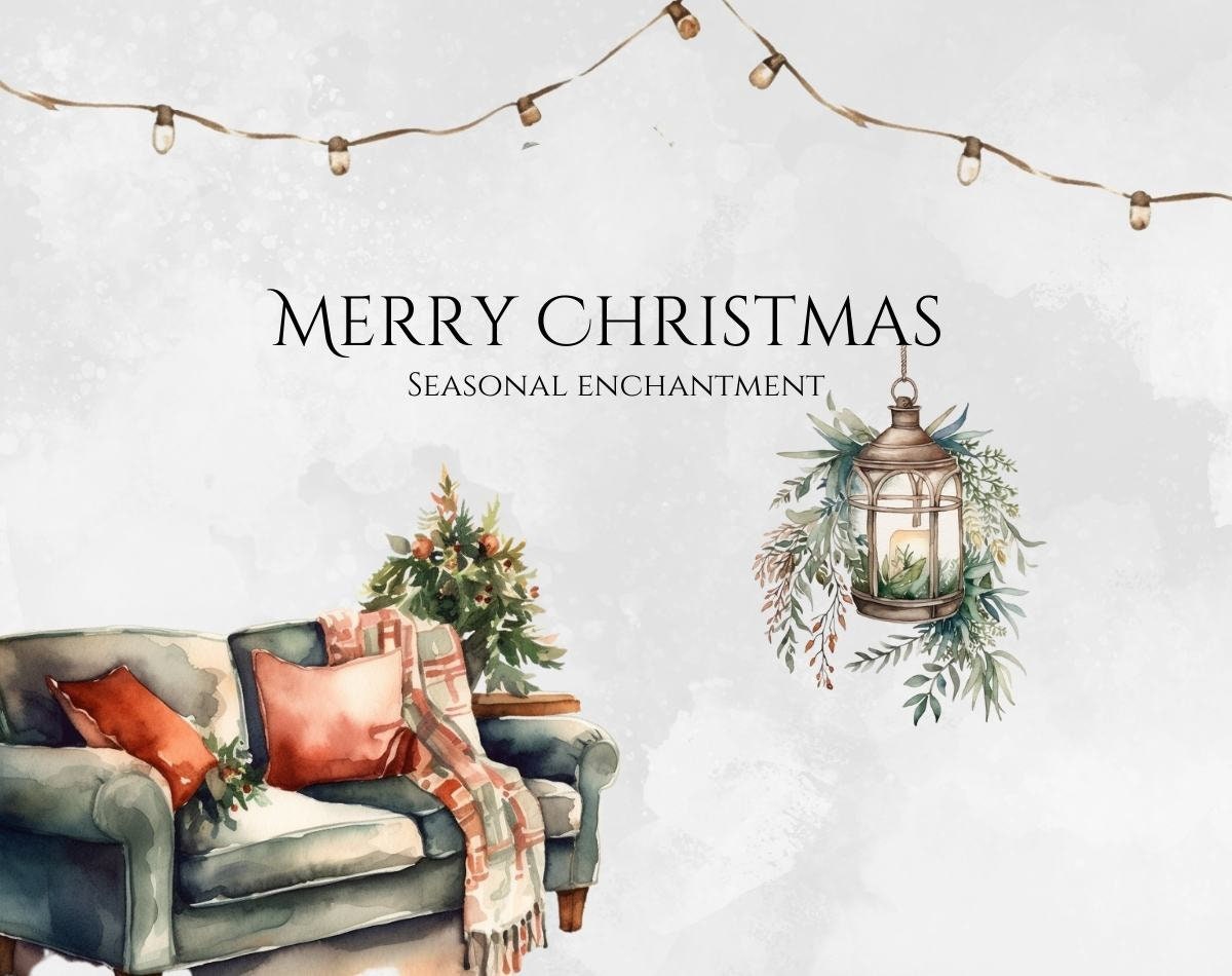 Boho Christmas Clipart Bundle, Graphics, Instant Digital Download ...