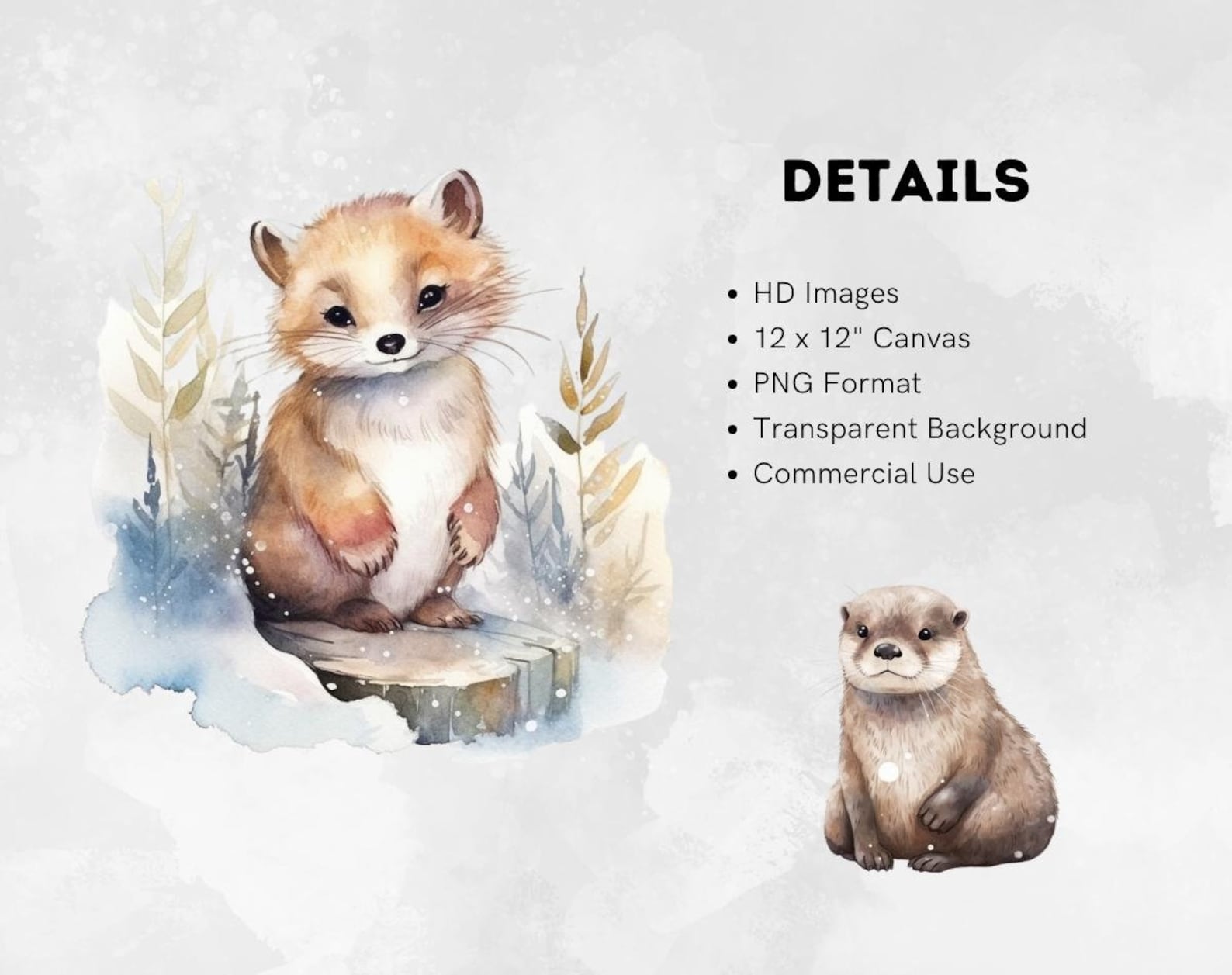 36 Winter Woodland Animals Clipart BUNDLE, Watercolor, Commercial Use ...