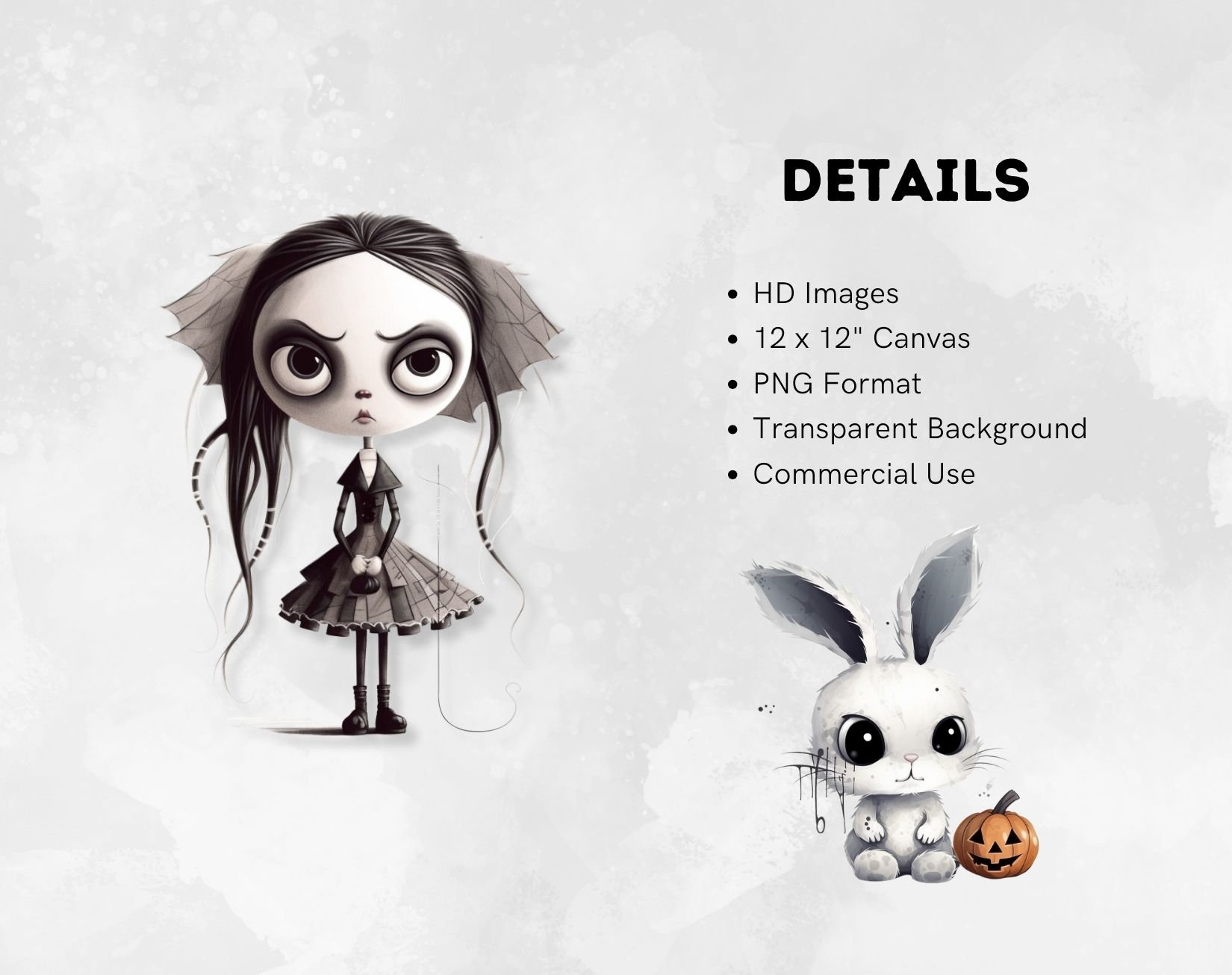 45 Cute Tim Burton Characters Clipart: Halloween Art for Crafts and ...