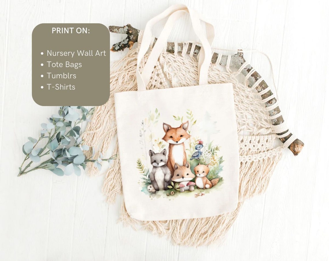 75 Woodland Animals Clipart BUNDLE, Watercolor, Commercial Use ...