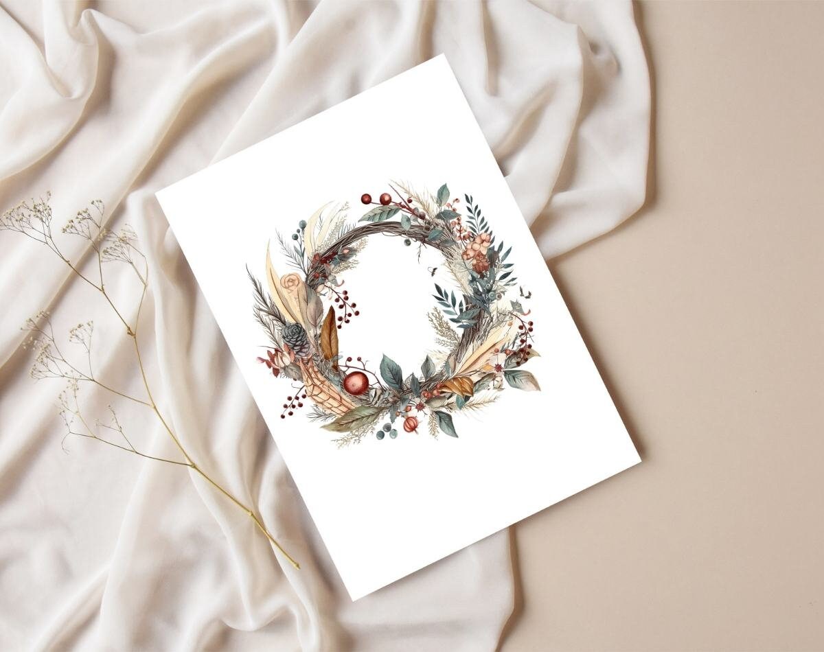 Boho Christmas Clipart Bundle, Graphics, Instant Digital Download ...