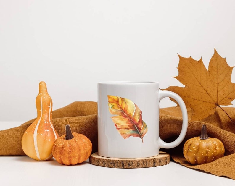 Autumn Leaves Watercolor Clipart Bundle - 36 PNG Cozy Fall Images ...