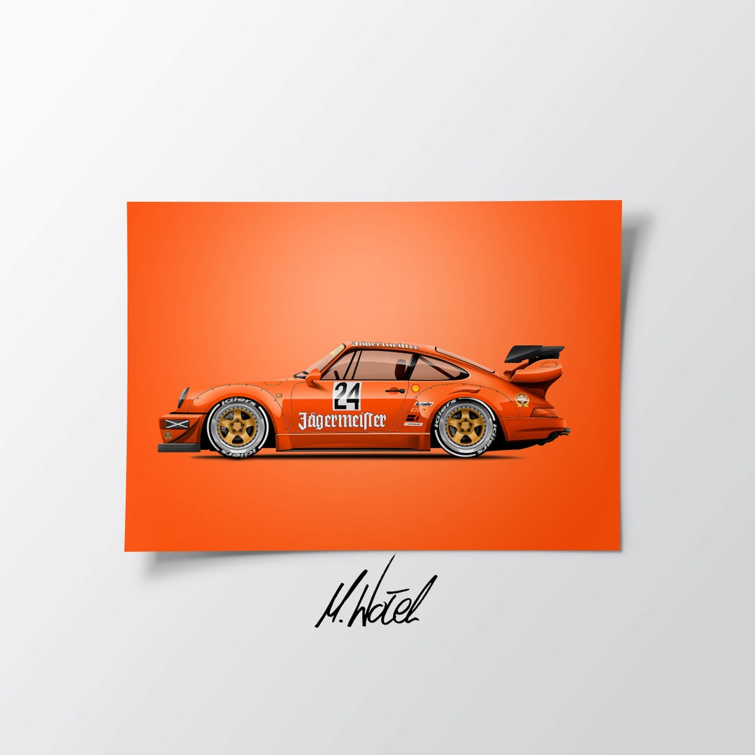 Poster / Poster Porsche 911 RWB Jagermeister Mateusz Wolek - Etsy