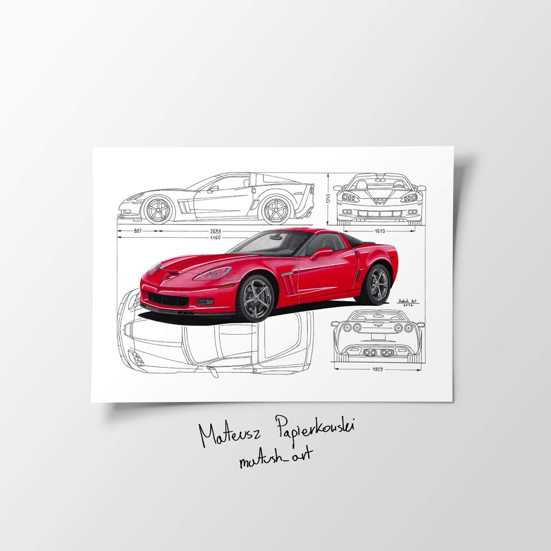 Poster / Poster CHEVROLET CORVETTE C6 Matush Art - Etsy