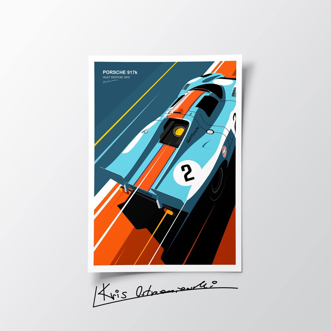 Poster / Poster PORSCHE 917K GULF EDITION 1970 Foxbox - Etsy