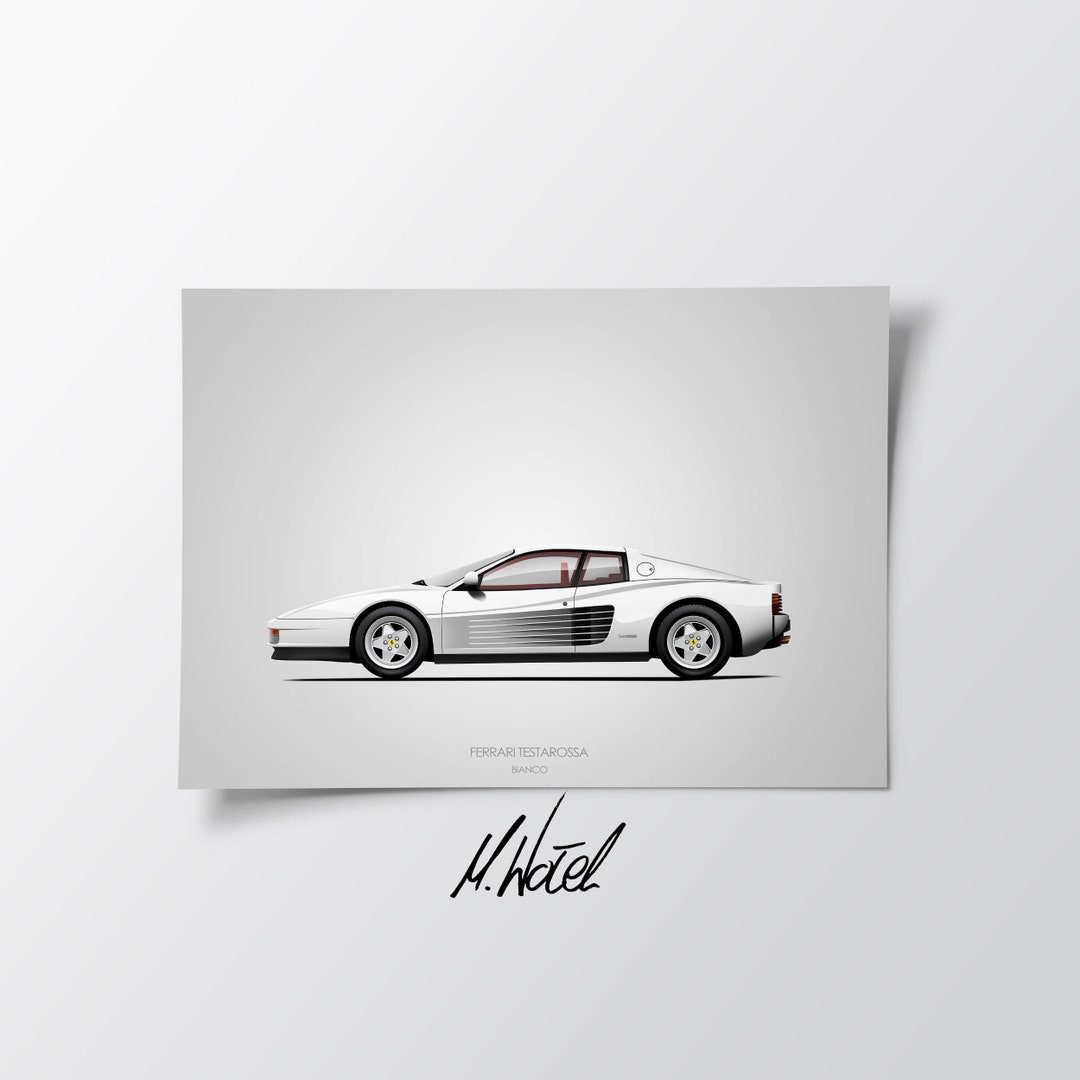 Poster / Poster FERRARI TESTAROSSA Mateusz Wolek - Etsy