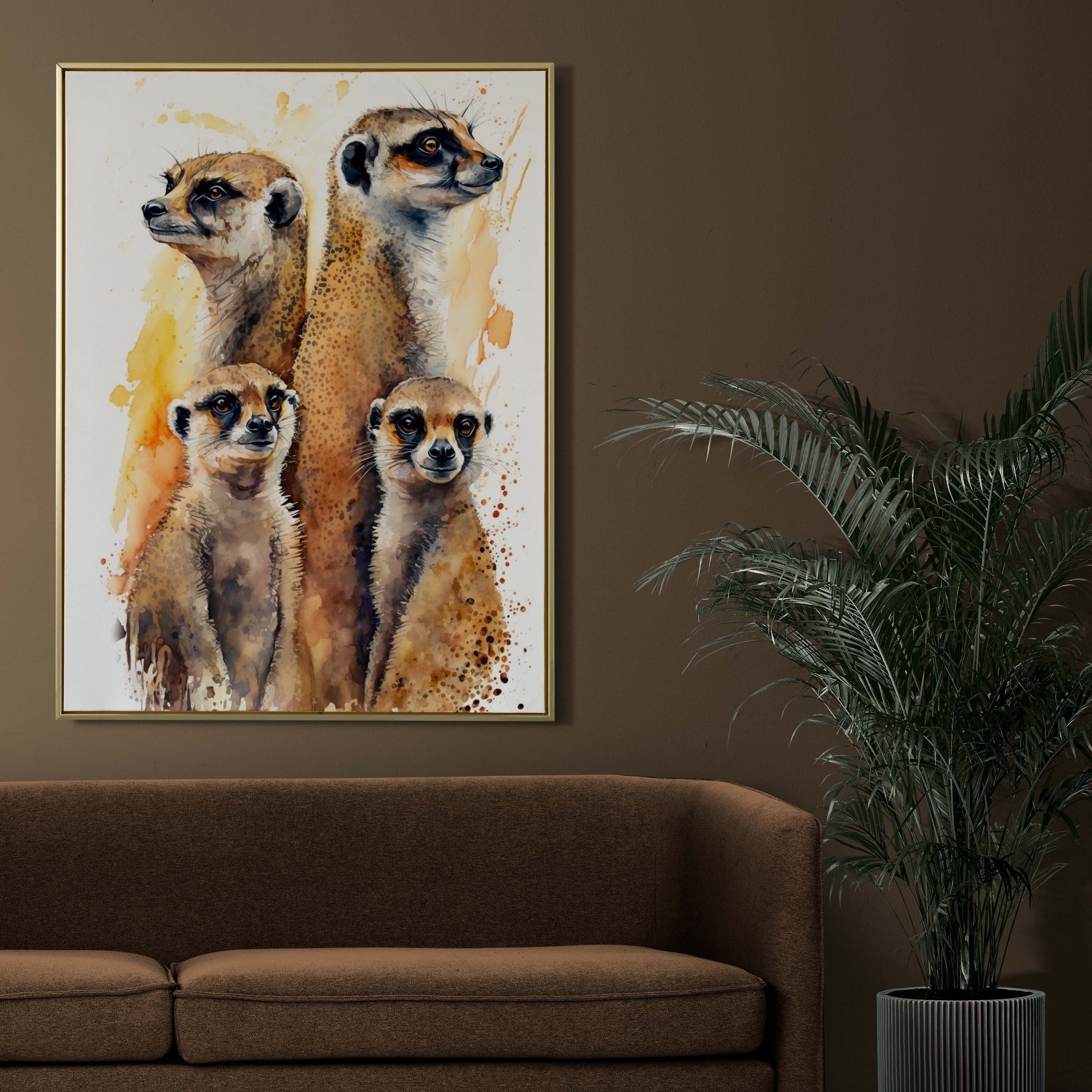 Watercolor African Meerkats Printable Wild Animal Creative Home Decor ...