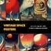Vintage Space Posters Set, Retro Postcards Kit, Digital Download, Wall ...