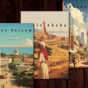 Vintage Africa Postcards, Retro Travel Posters, Home Decorations ...