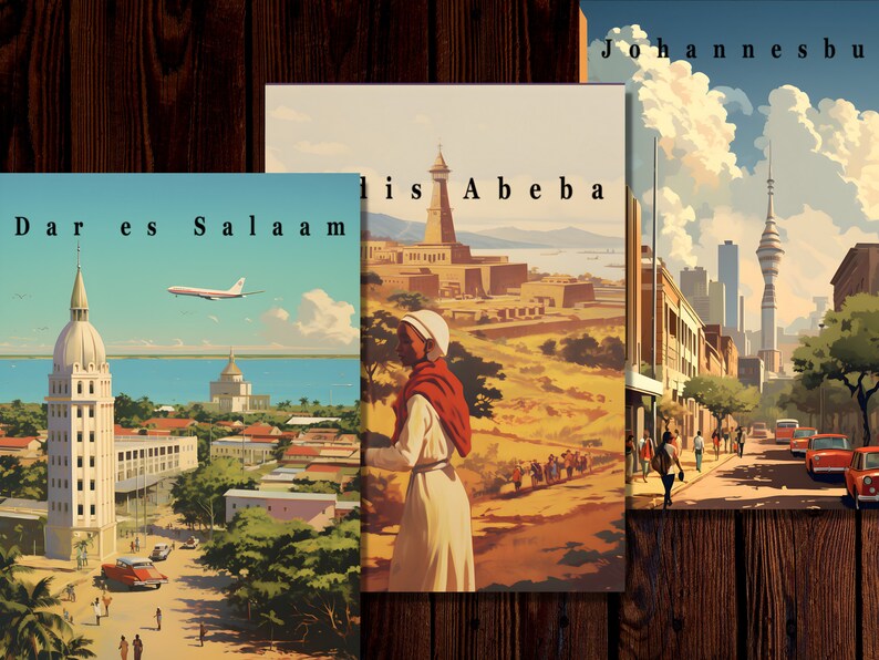 Vintage Africa Postcards, Retro Travel Posters, Home Decorations ...