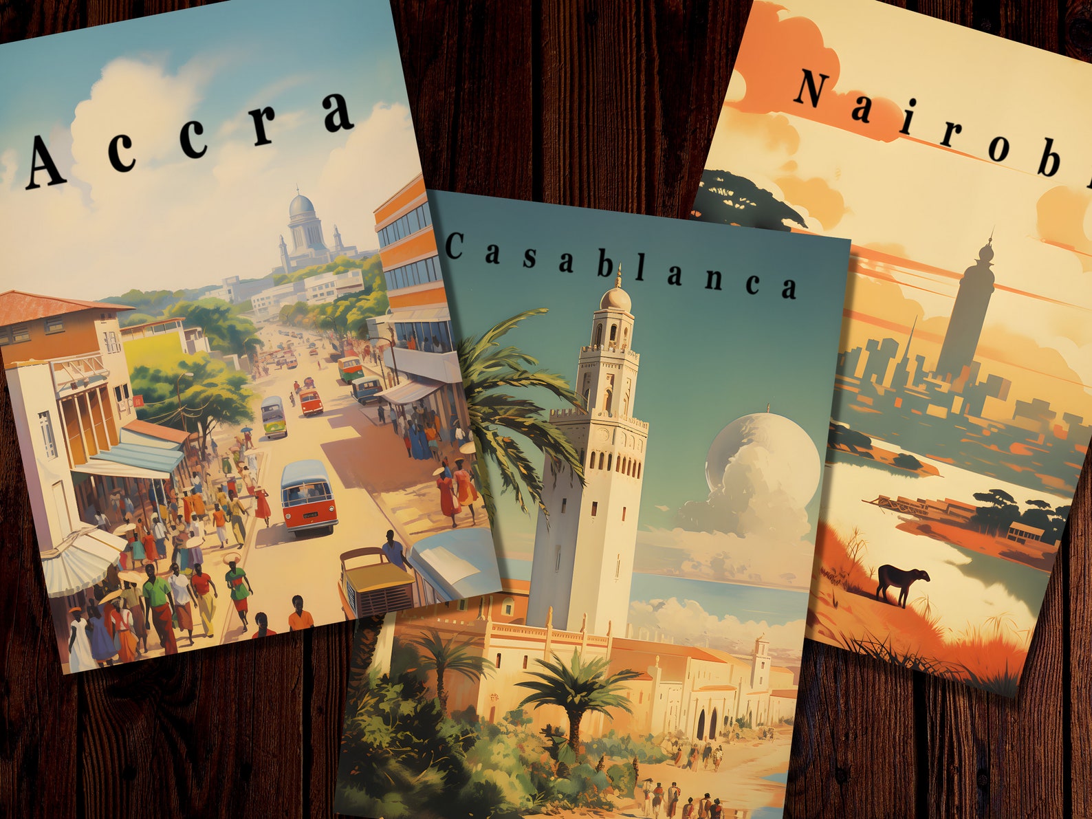 Vintage Africa Postcards, Retro Travel Posters, Home Decorations ...