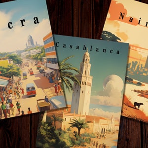 Vintage Africa Postcards, Retro Travel Posters, Home Decorations ...