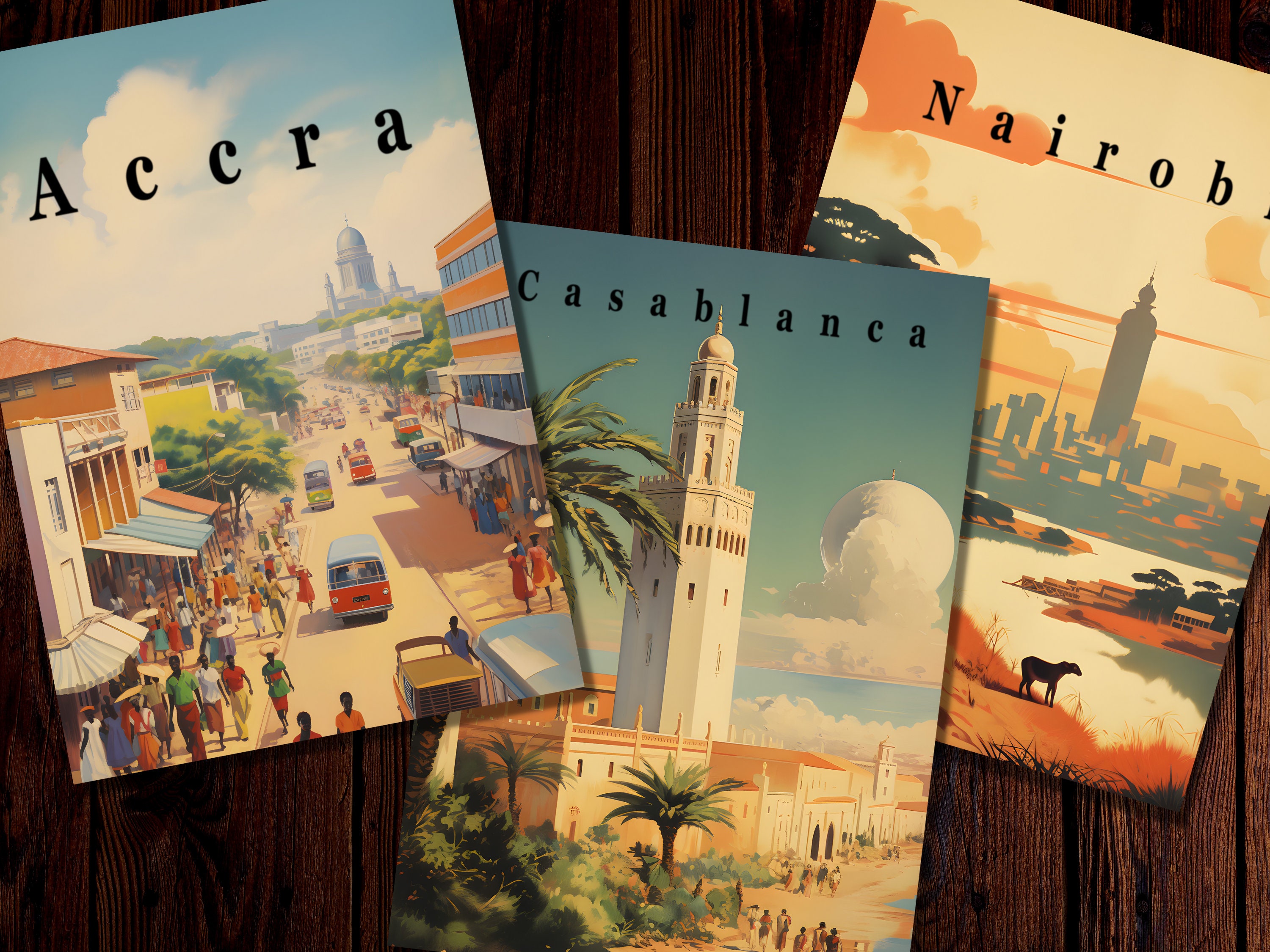 Vintage Africa Postcards, Retro Travel Posters, Home Decorations ...