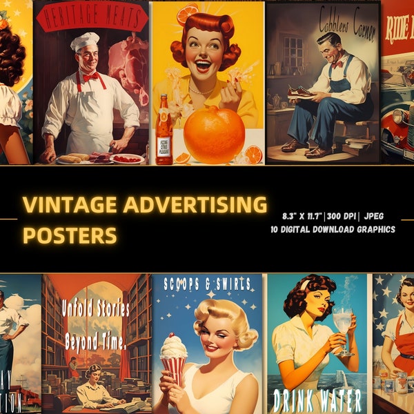 Vintage Advertising Poster - Etsy