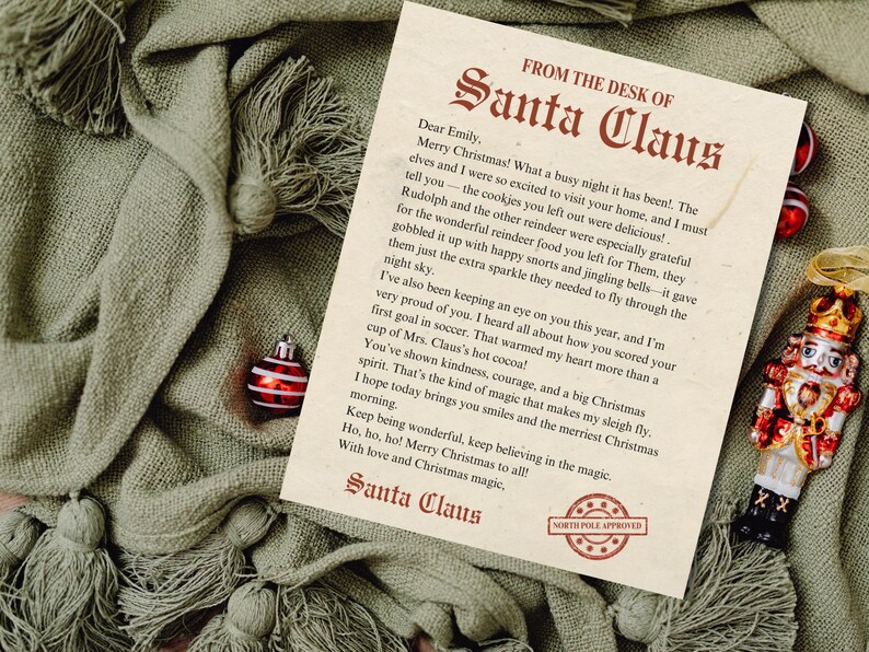 Personalized Letter From Santa | Editable Christmas Note (PDF) - Etsy