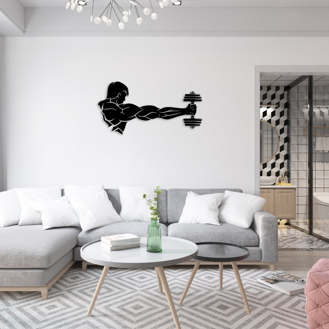 Gym Metal Wall Decor, Fitness Center Decoration, Metal Wall Art, Wall ...