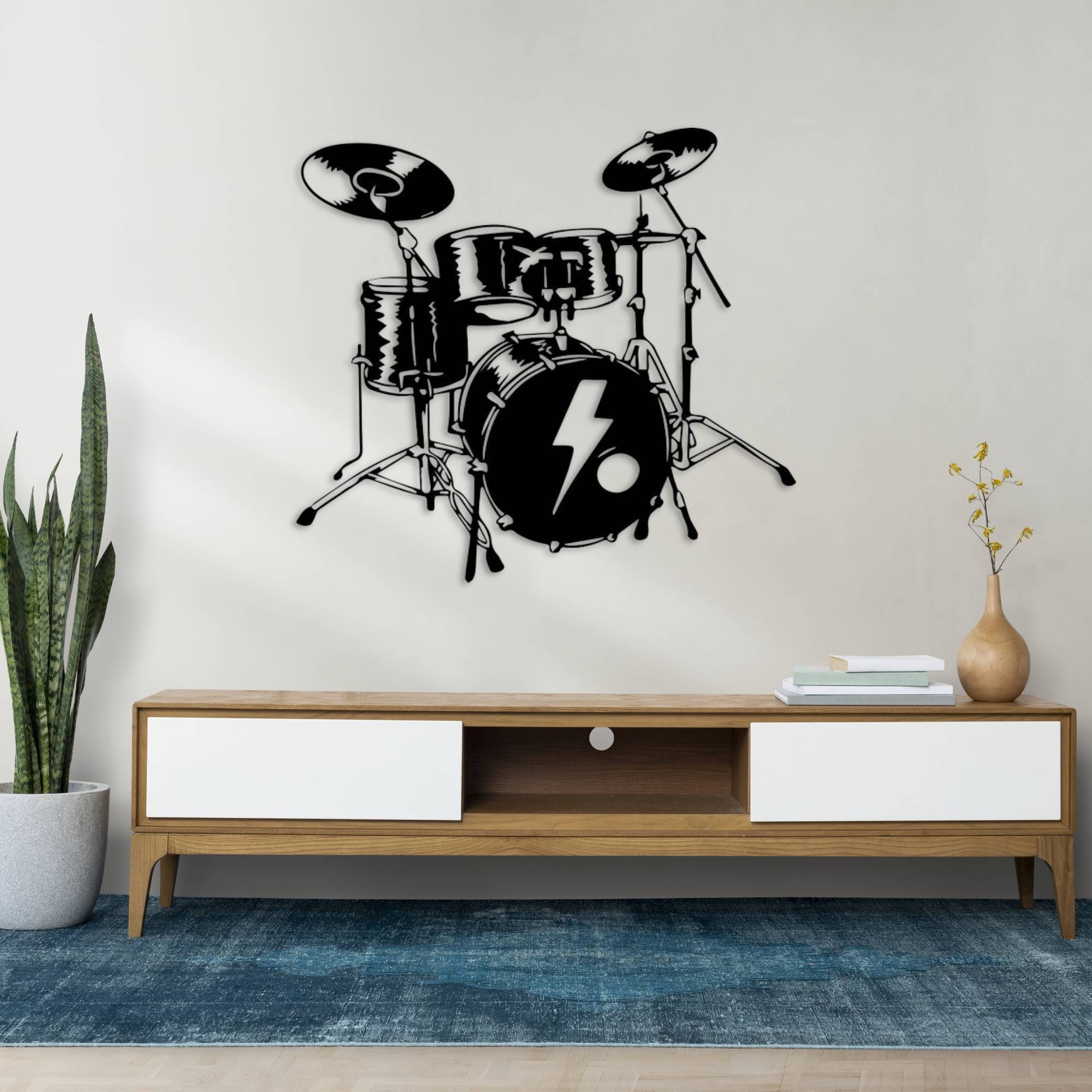 Drum Metal Wall Decor, Metal Wall Art, Music Studio Decor, Wall ...