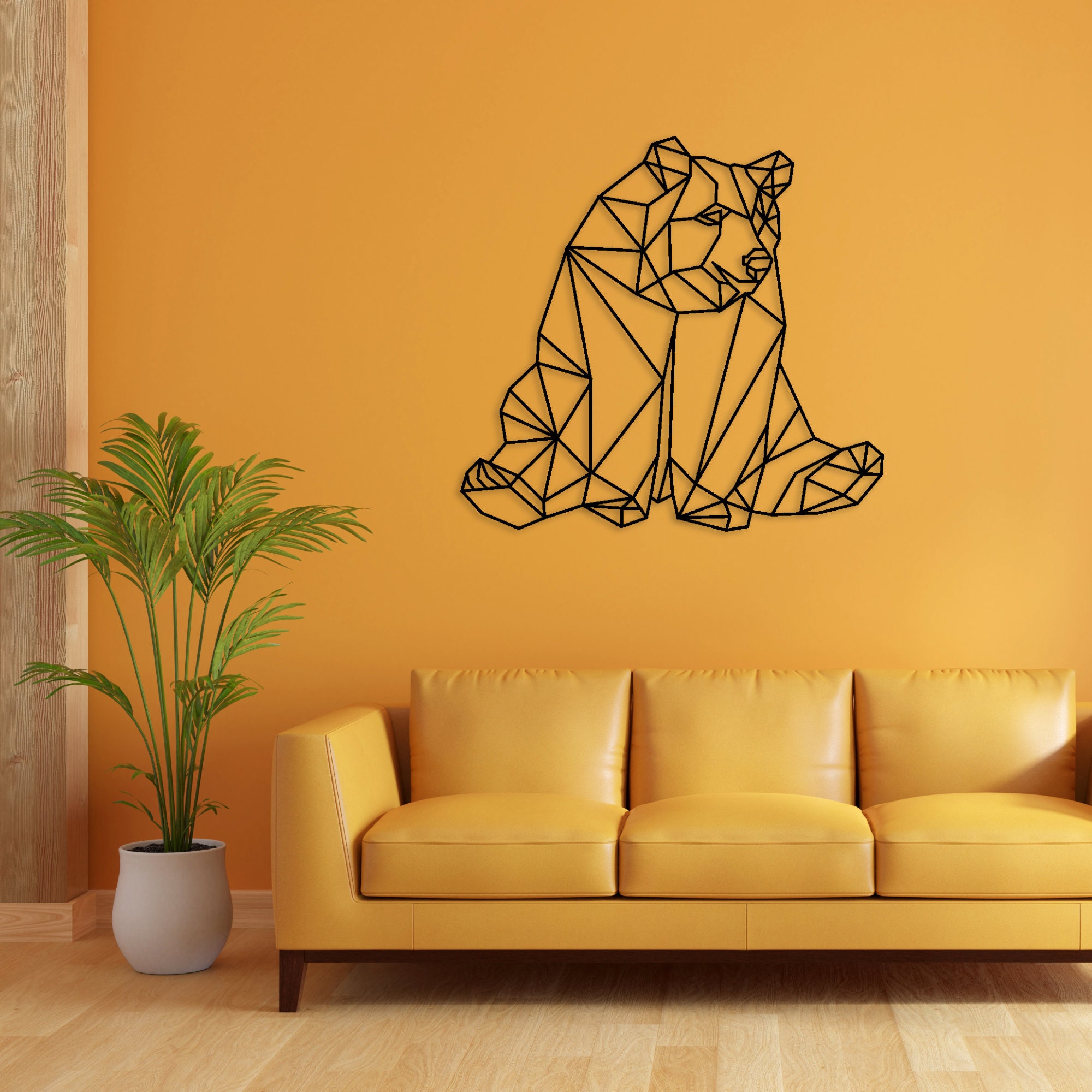 Metal Wall Art Metal Bear Decor Geometric Bear Wall Art - Etsy