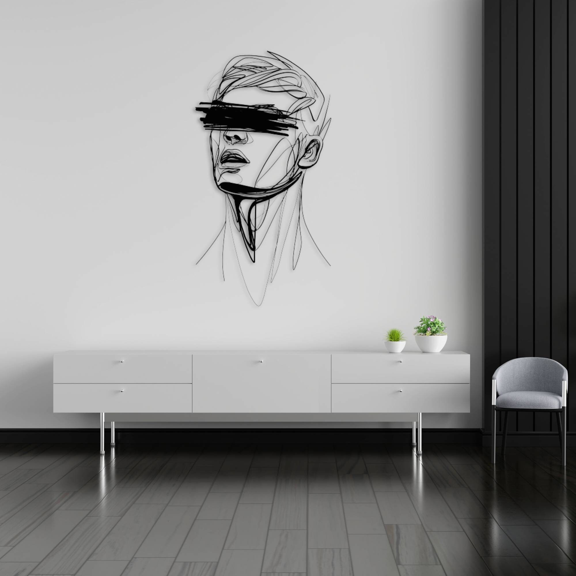 Man Face Metal Wall Art, Unique Wall Decor, Metal Wall Sculpture ...