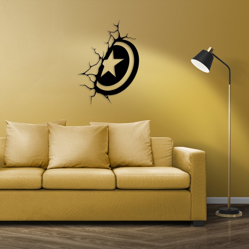 Captain America Metal Wall Art, Captain America Shield, Metal Wall Sign ...
