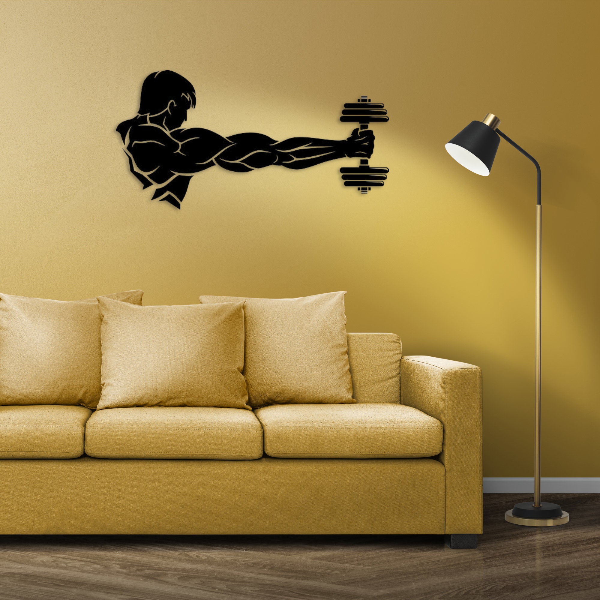 Gym Metal Wall Decor, Fitness Center Decoration, Metal Wall Art, Wall ...