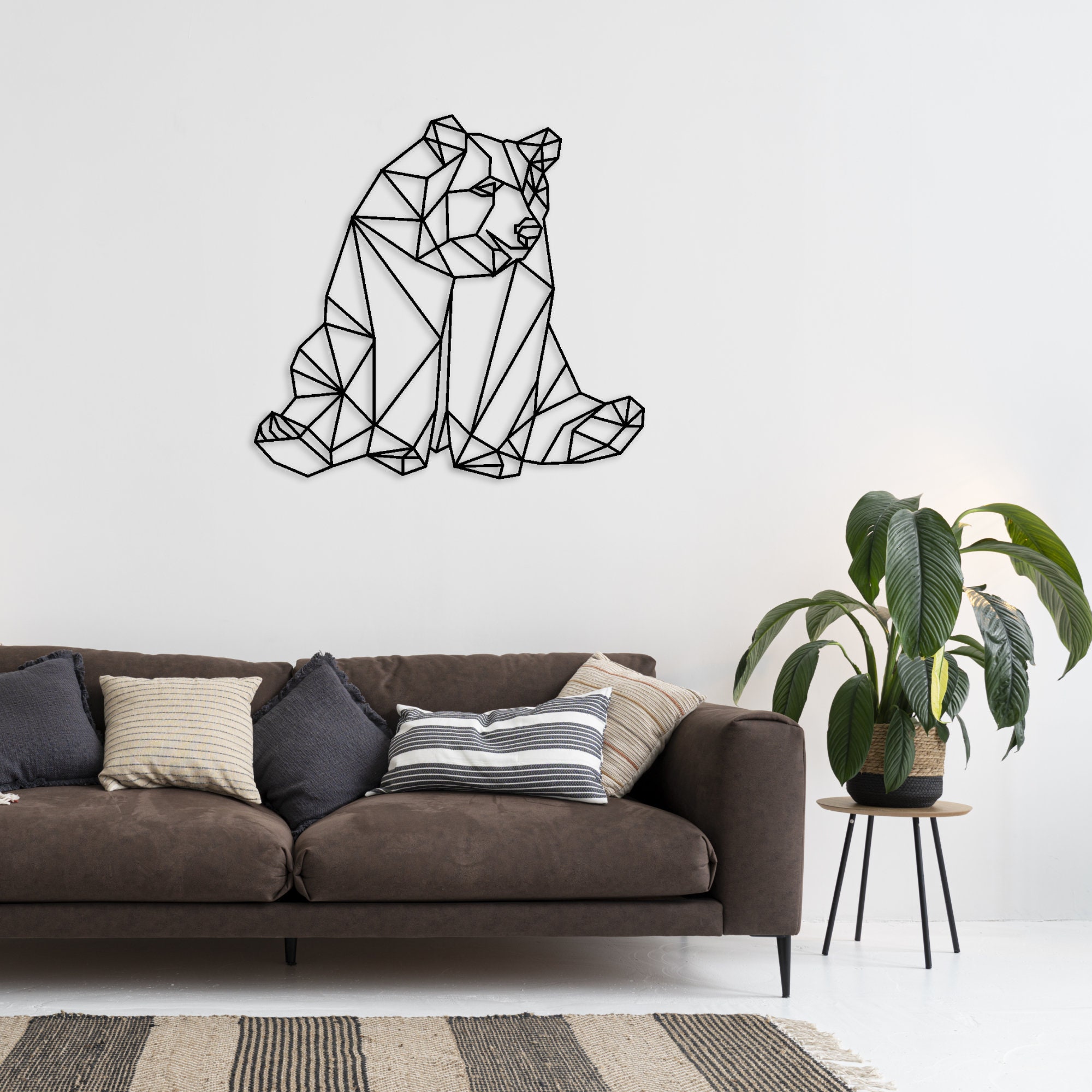 Metal Wall Art Metal Bear Decor Geometric Bear Wall Art - Etsy