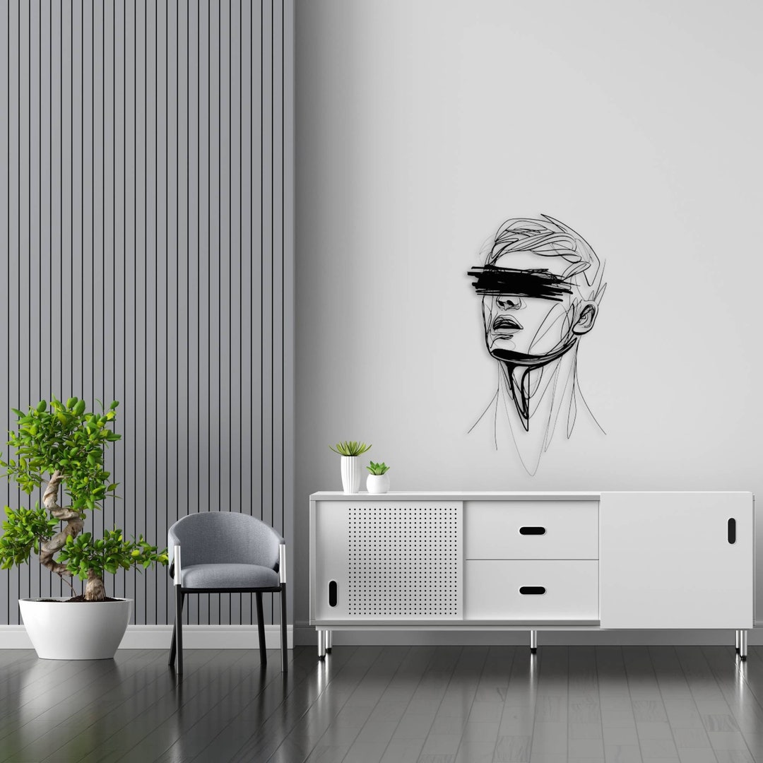 Man Face Metal Wall Art, Unique Wall Decor, Metal Wall Sculpture ...