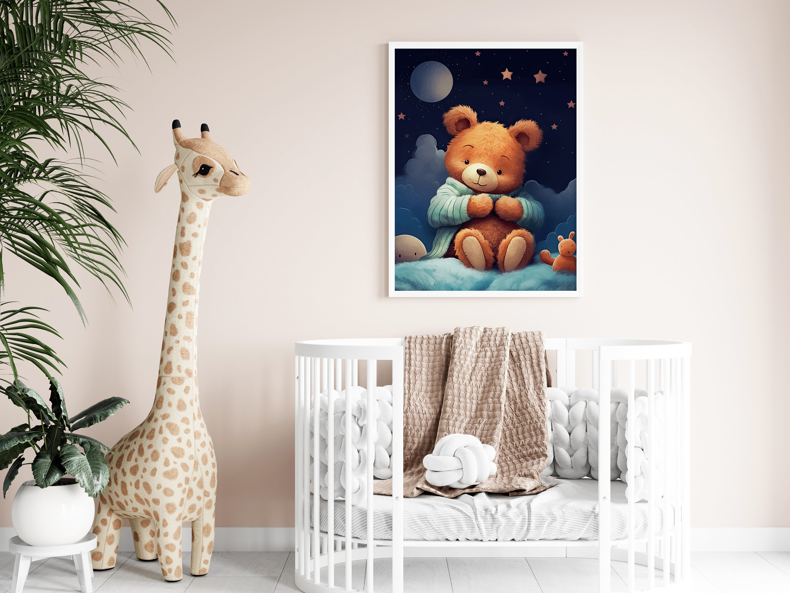 Teddy Bear Nursery Wall Art, Night Time Bear Digital Download - Etsy