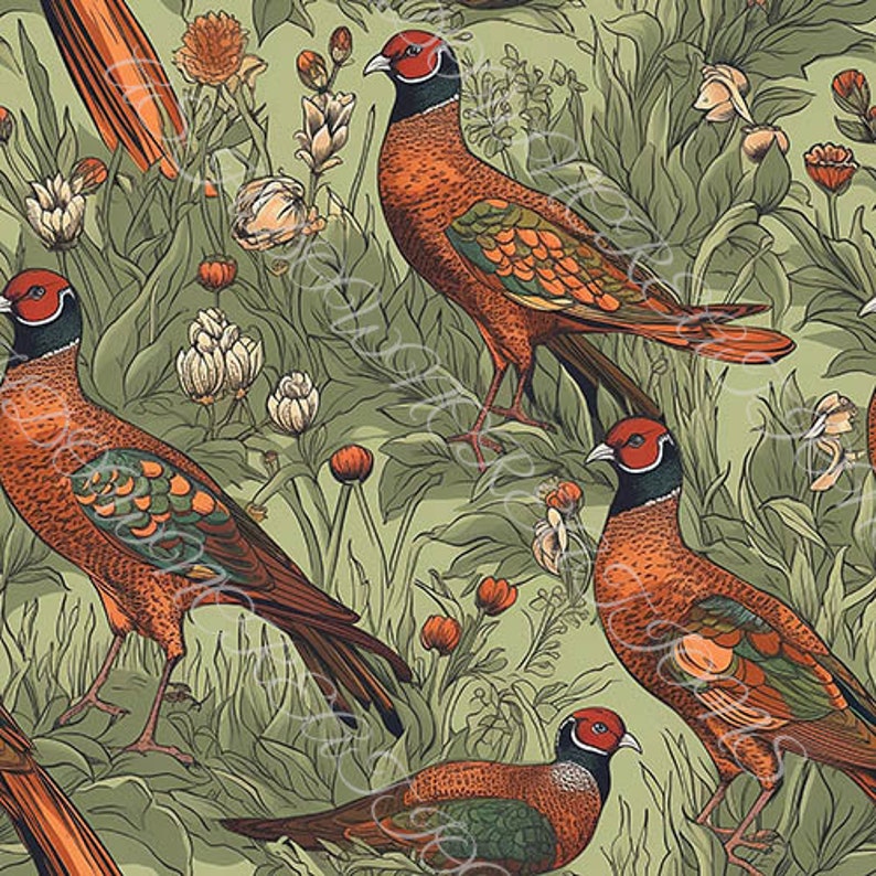 Pheasant Seamless Patterns - Printable - High Resolution - Etsy