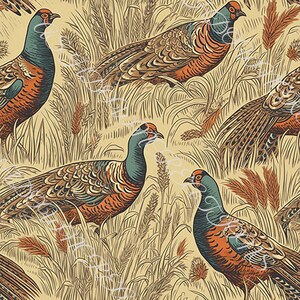 Pheasant Seamless Patterns - Printable - High Resolution - Etsy
