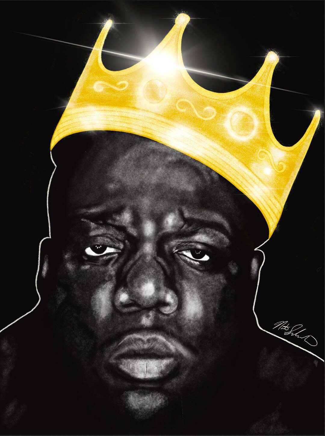 Notorious B.I.G. Crown Portrait - Etsy