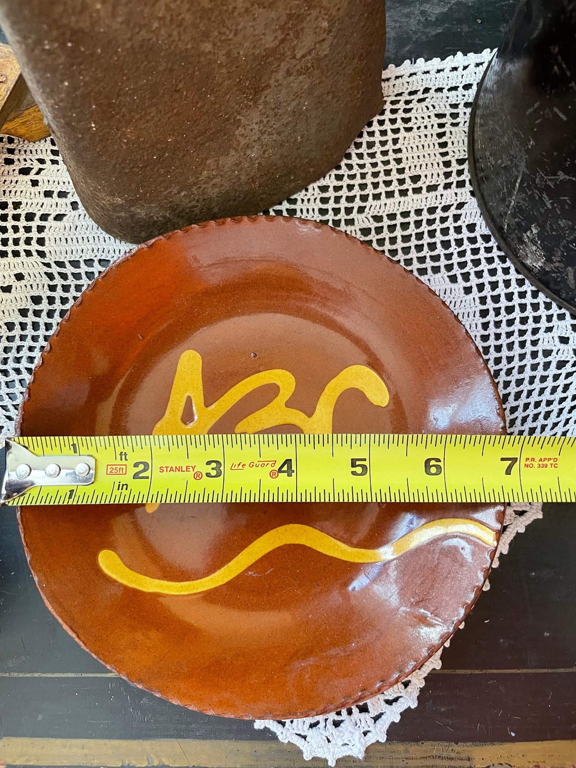 Medium ABC Breininger Redware Plate W/rippled Edges/farmhouse Decor ...