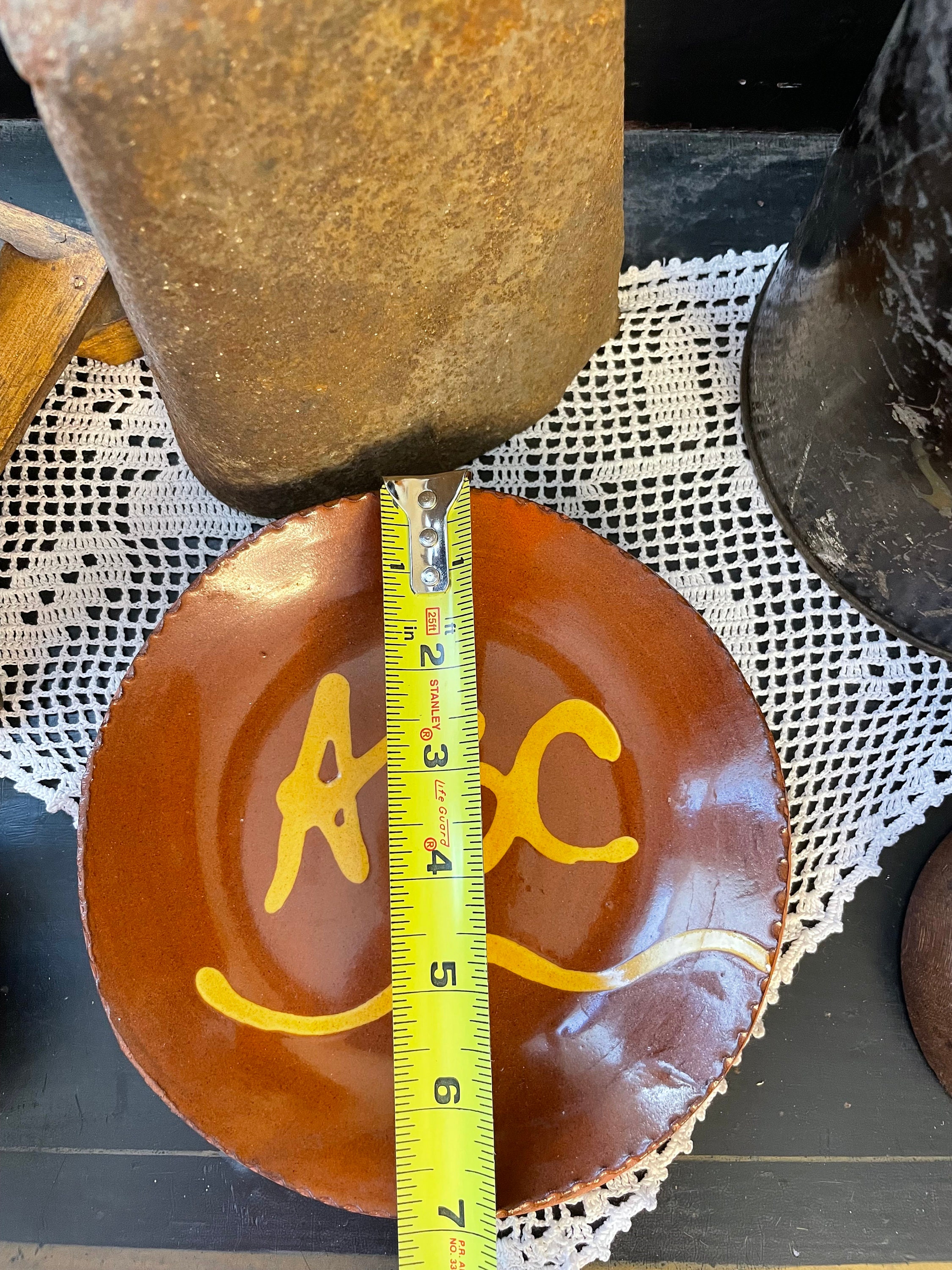 Medium ABC Breininger Redware Plate W/rippled Edges/farmhouse - Etsy