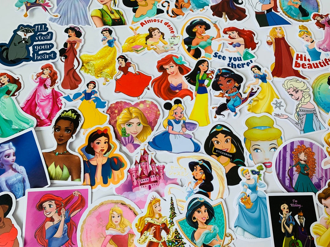 Disney Character Collection Stickers,disney Princess Stickers,bottle ...