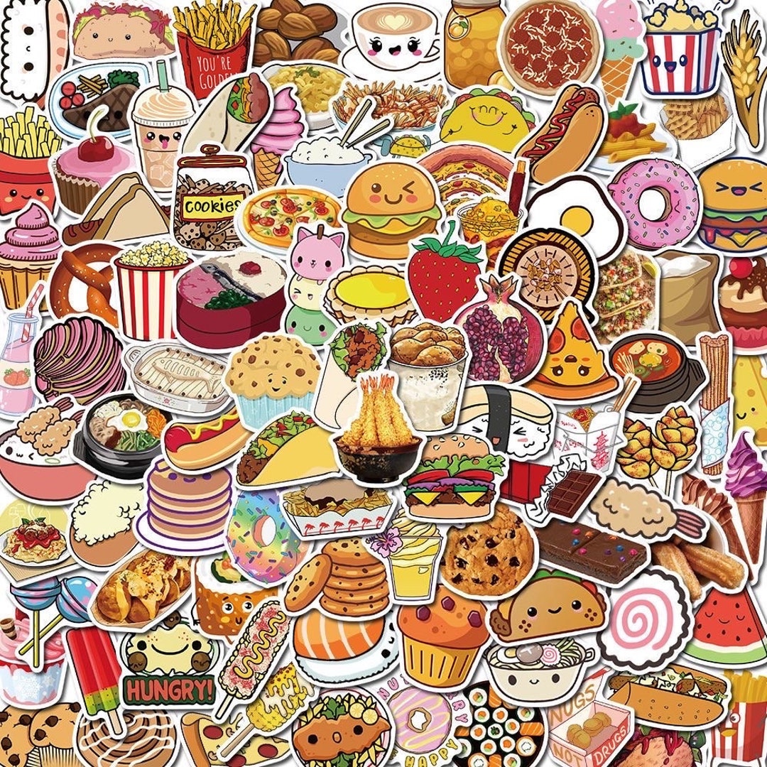 Food Art Sticker Set,cake Stickers,water Bottle,skateboard Laptop ...