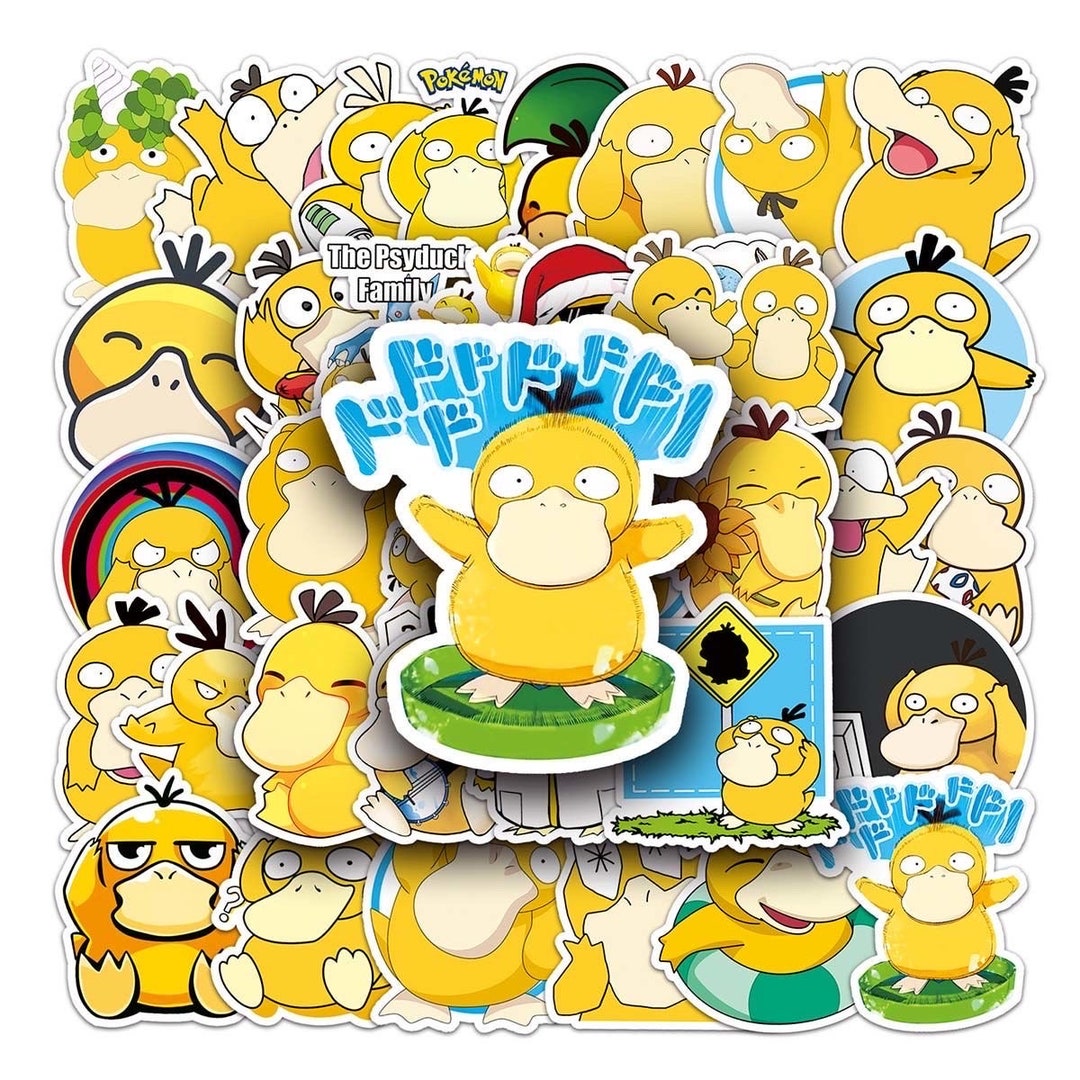 Pysduck, Pikachu Stickers,cute Pokémon Pysduck ,pikachu, Bottle,laptop ...
