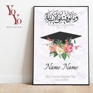 Personalised Islamic Graduation Digital Print | Muslim Graduation Gift ...