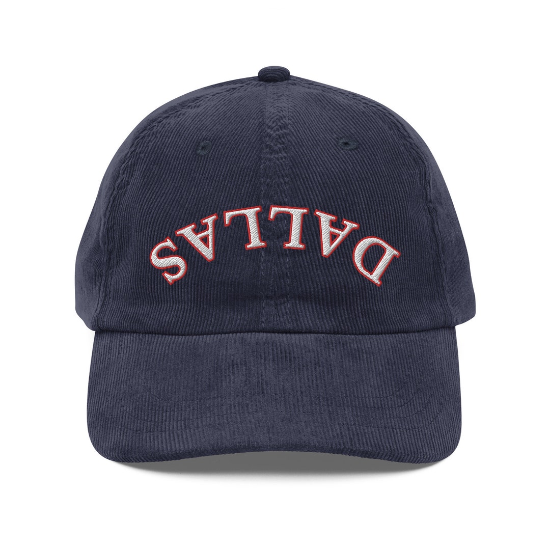 Upside Down Dallas Vintage Corduroy Cap, Inverted Dallas Embroidered ...