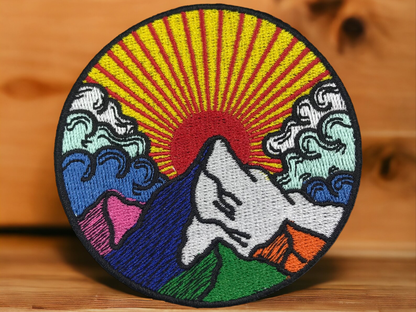 Sunrise Mountain Embroidered Iron-on Patch - Etsy