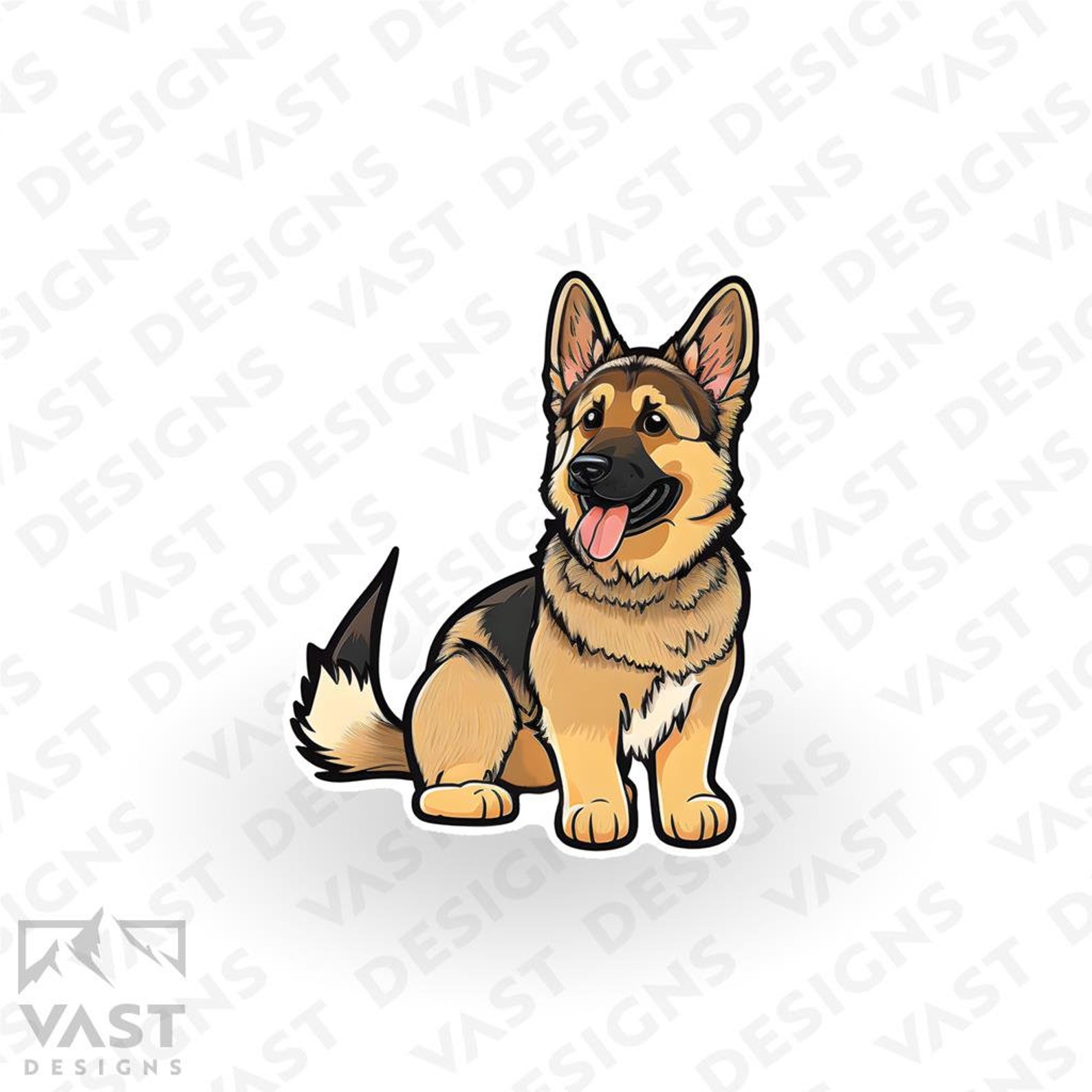 Cute German Shepherd Dog Vinyl Sticker - Etsy