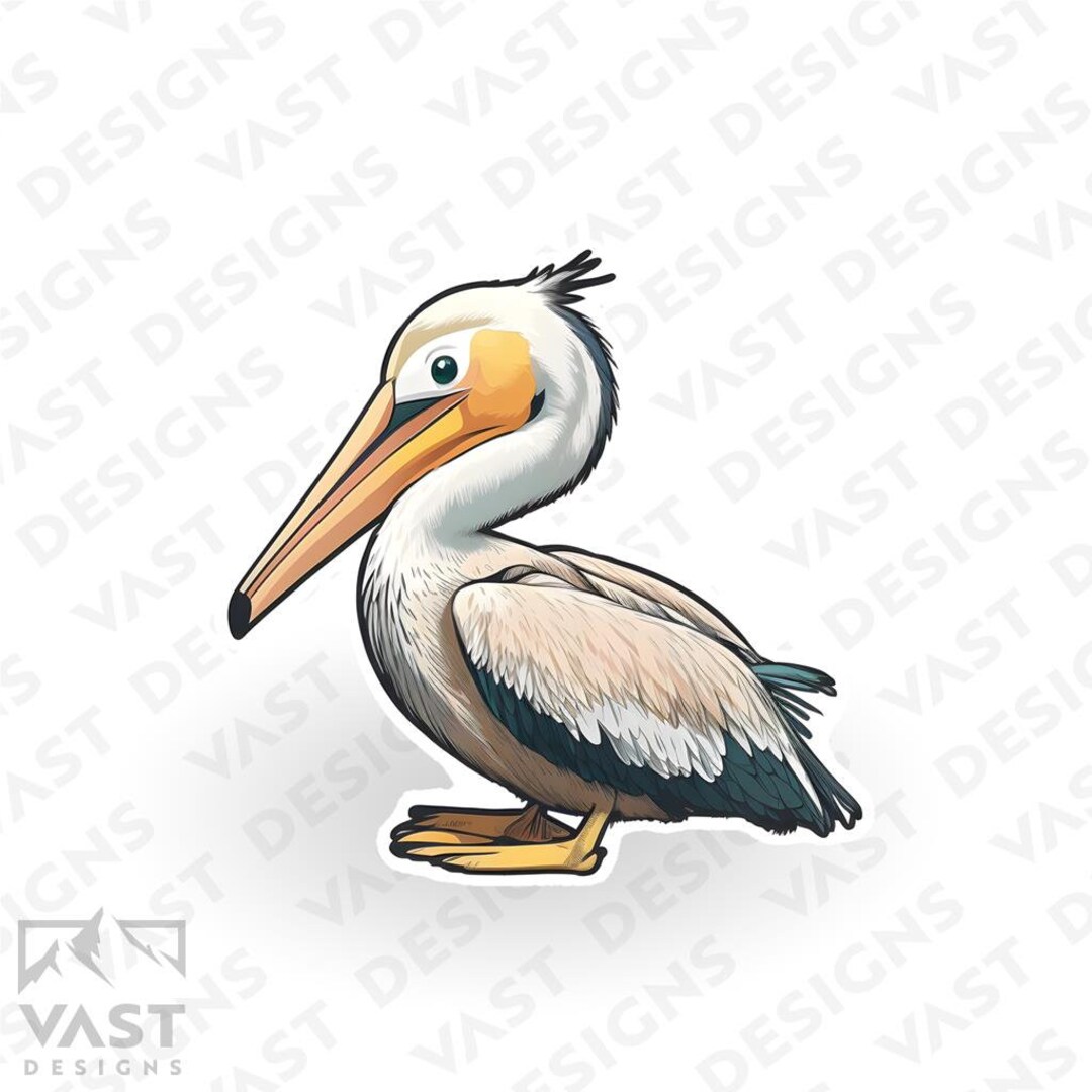 Cute Pelican Vinyl Sticker - Etsy