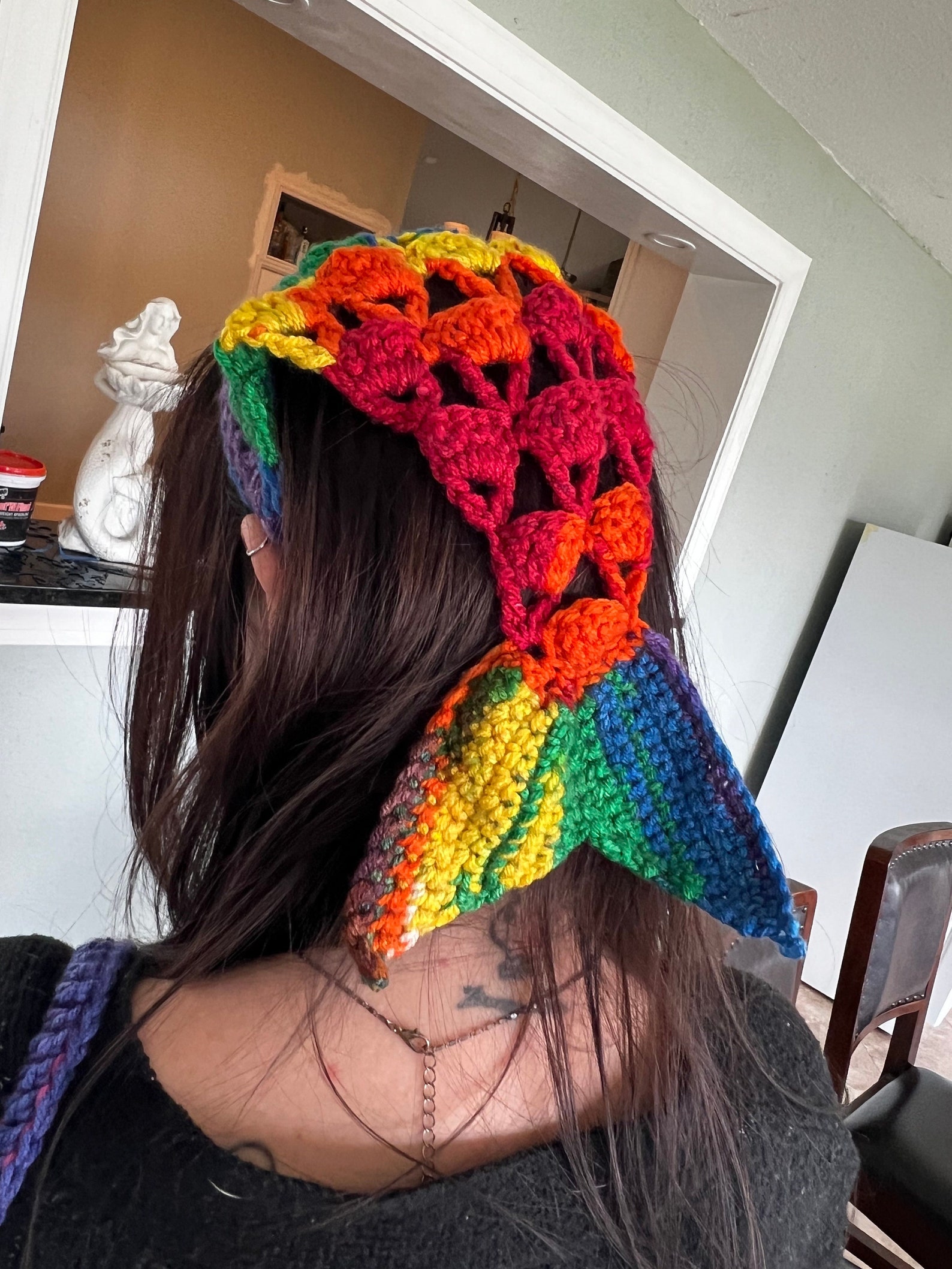 Rainbow Mermaid Bandana Headband Crochet Handmade LGBTQ Pride - Etsy
