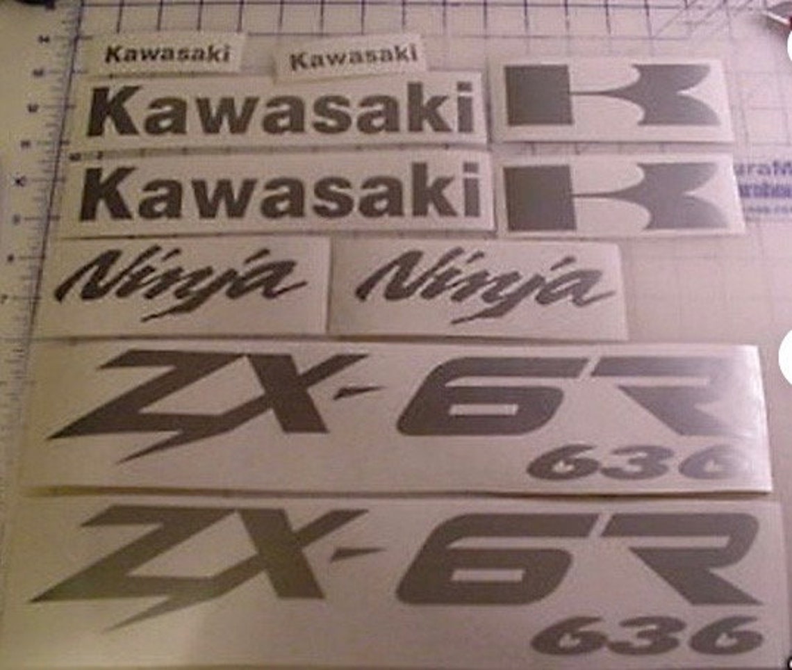 Kawasaki Ninja 636 ZX6R ZX-6R Color Decal Kit Made to Order 20 Colors ...