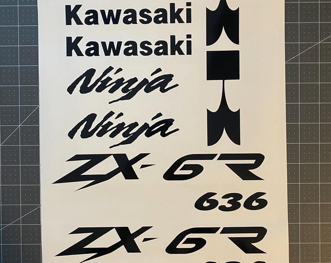 Kawasaki Ninja 636 ZX6R ZX-6R Color Decal Kit, Custom Motorcycle ...
