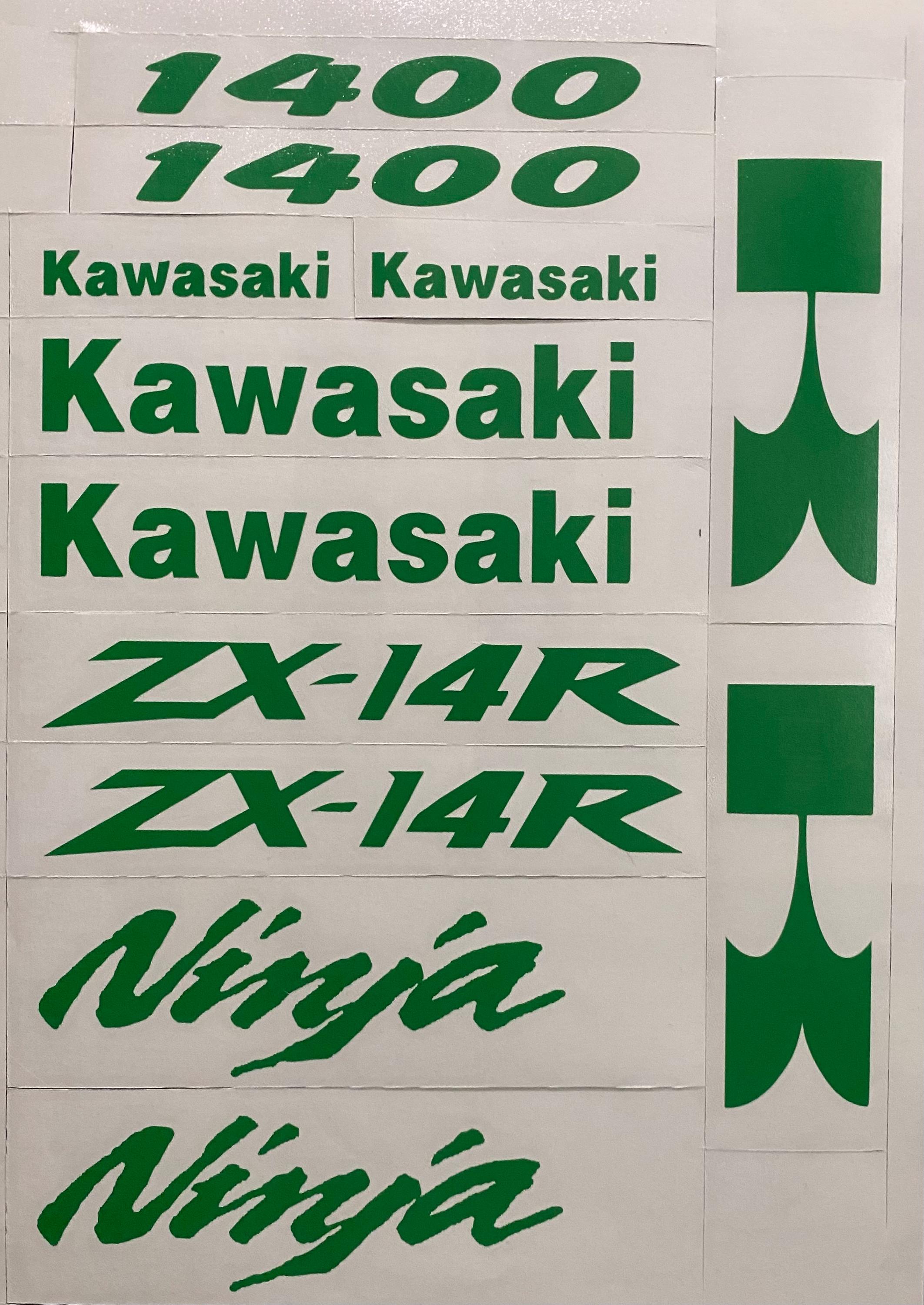 Kawasaki Ninja 1400 ZX14R ZX-14R Color Decal Kit, Custom Motorcycle ...