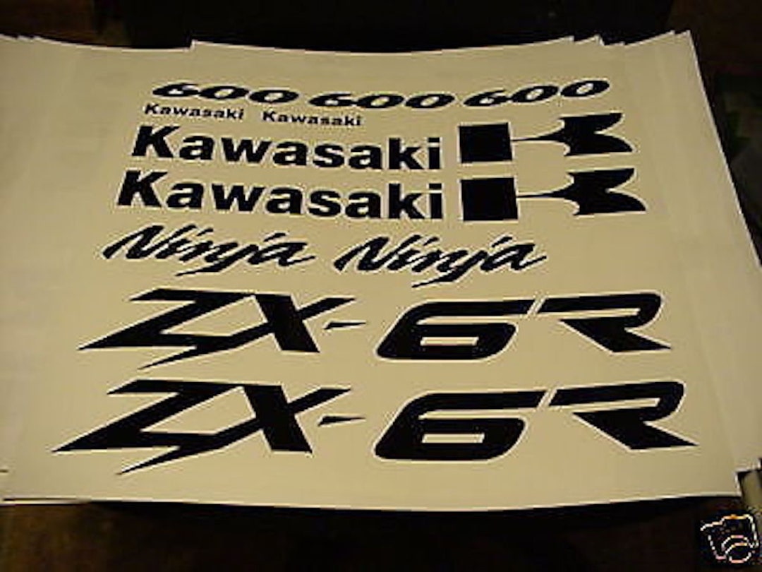 Kawasaki Ninja 600 ZX6R ZX-6R Decal Kit, Custom Motorcycle Graphics ...