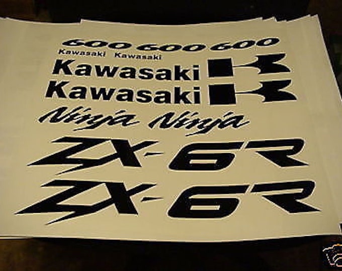 Kawasaki Ninja 600 ZX6R ZX-6R Decal Kit, Custom Motorcycle Graphics ...