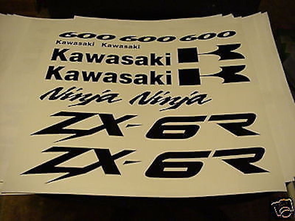 Kawasaki Ninja 600 ZX6R ZX-6R Decal Kit, Custom Motorcycle Graphics ...