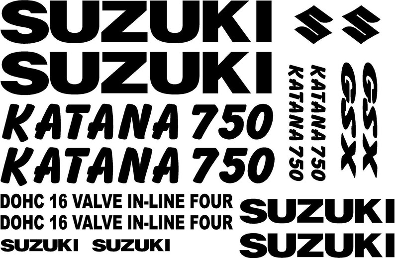 SUZUKI KATANA 750 Decal Kit Made to Order 20 Colors 96 97 98 99 00 01 ...