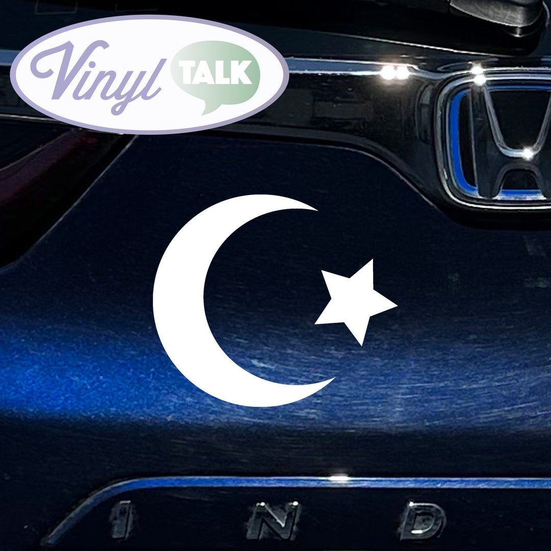 Star and Crescent Car Decal Vinyl Sticker Islam - Etsy